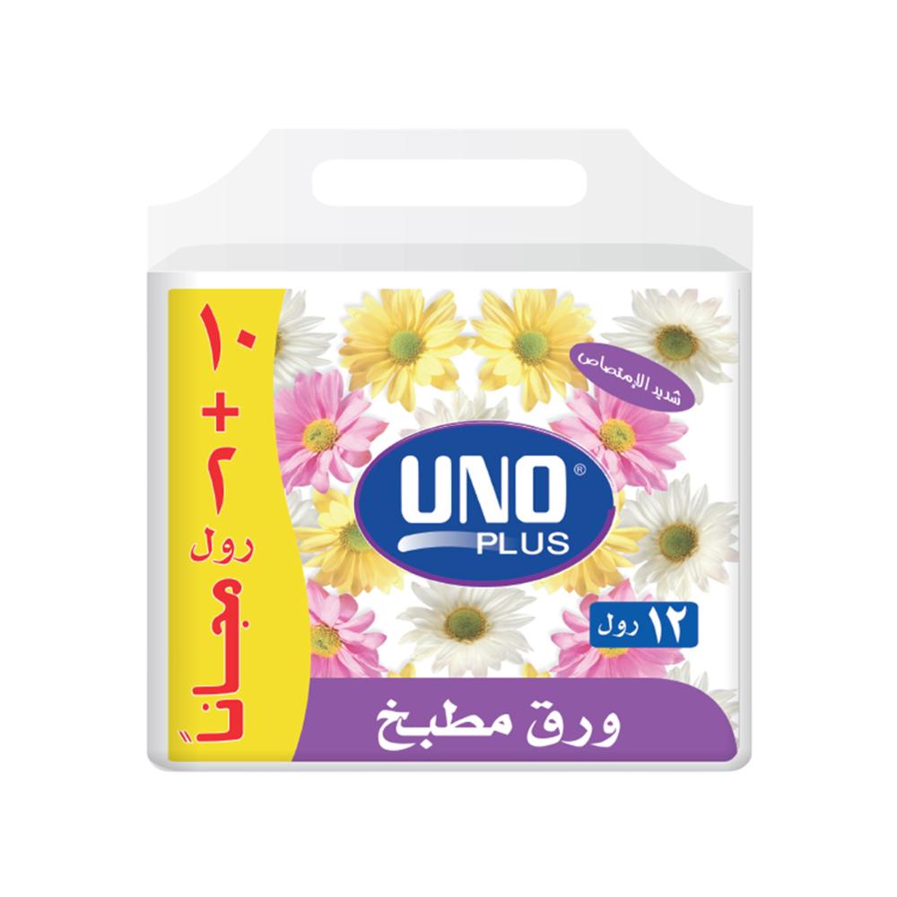 Buy UNO Plus Kitchen Towels, 40 Sheets, Pack of 12 Rolls (10 + 2 Free ...