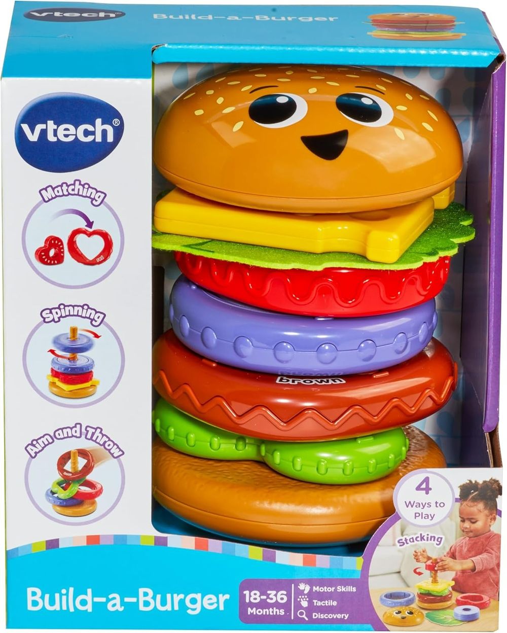 Buy Vtech - Baby Build-A-burger - Stacking And Sorting Toy With 6 Food ...