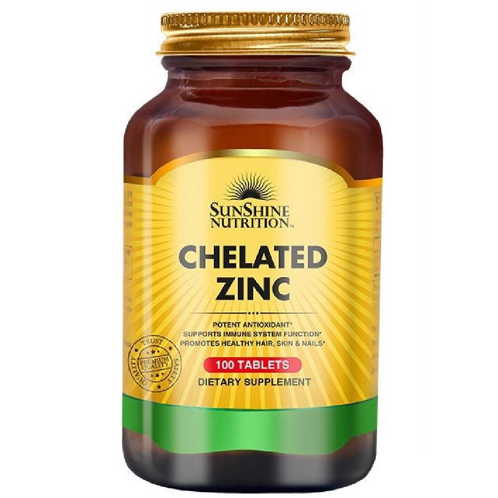 Buy Sunshine Nutrition - Chelated Zinc Dietary Supplement Tablets - 100 ...