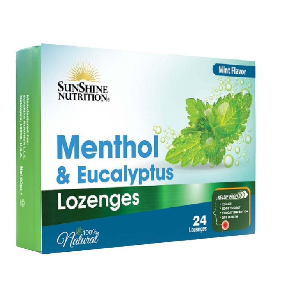 Buy Sunshine Nutrition - Menthol And Eucalyptus Lozenges - Mint Flavour ...