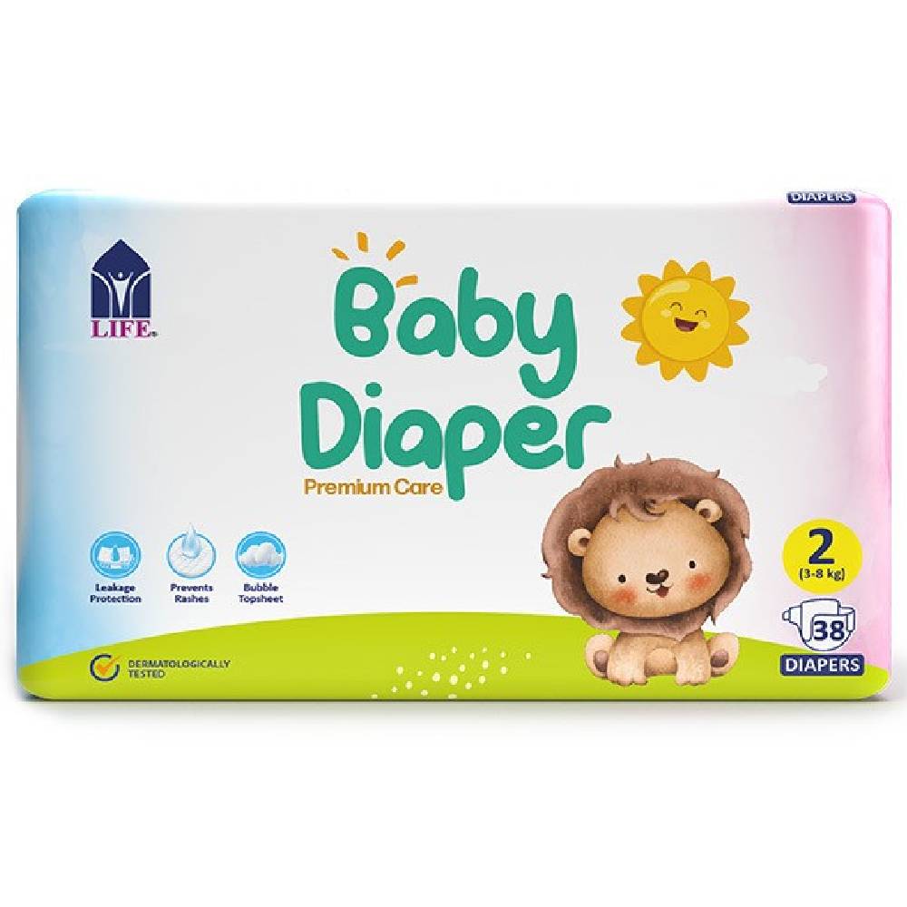 Buy Life - Baby Diaper Size 2-Small 3-8kg, 38 Count in UAE | Mumzworld