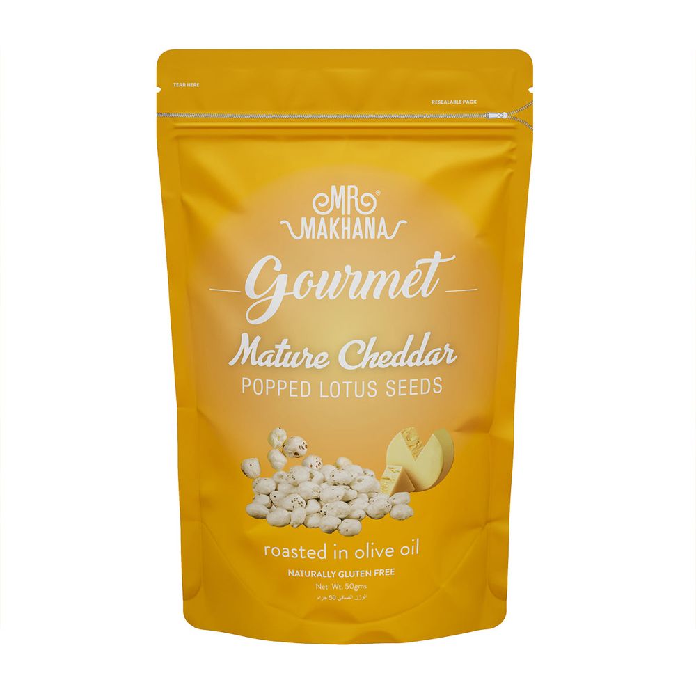 Buy Mr Makhana - Gourmet Mature Cheddar Popped Lotus Seeds - 50g in UAE ...