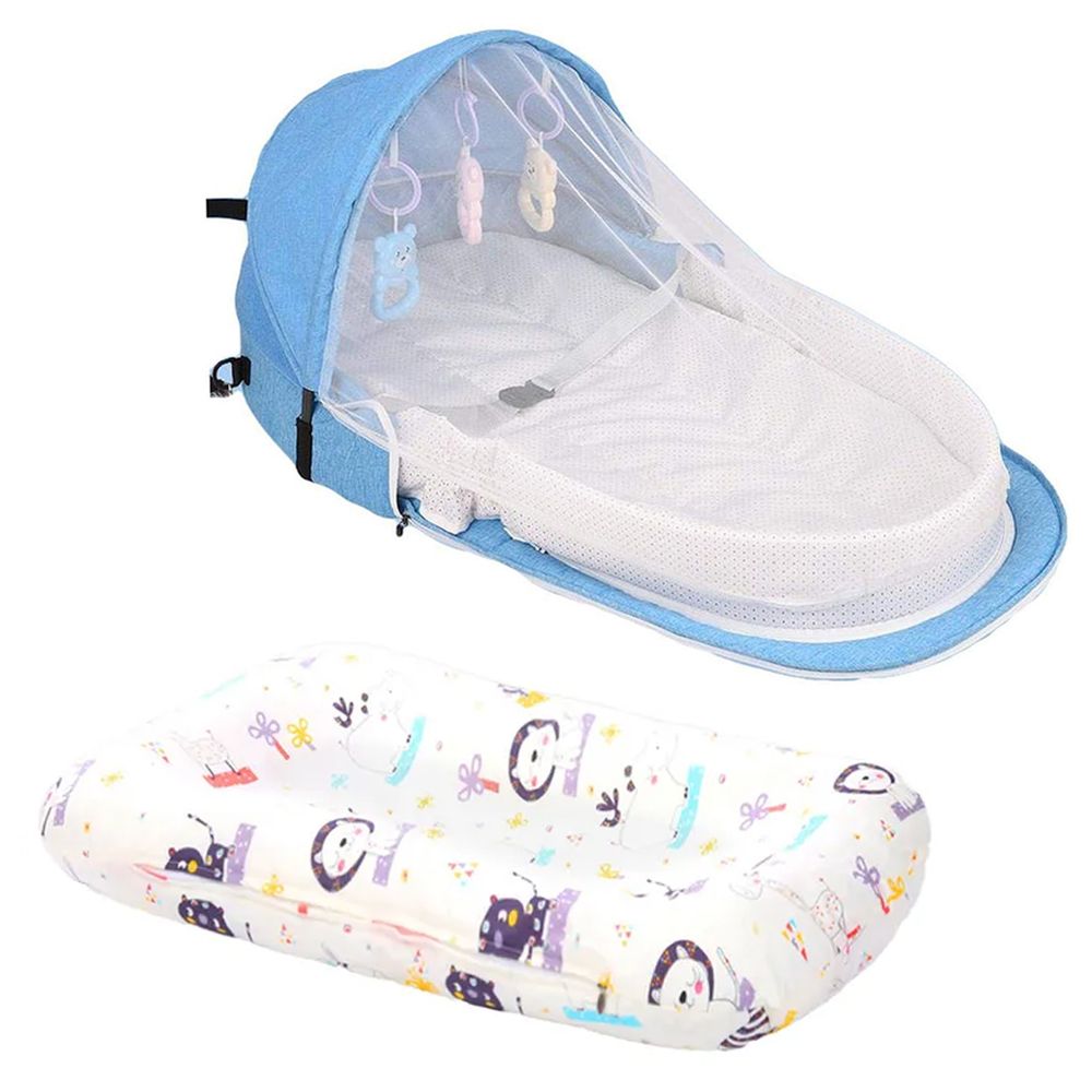 Buy Star Babies - Bed With Mosquito Net & Zebra Printed Changing Pad ...