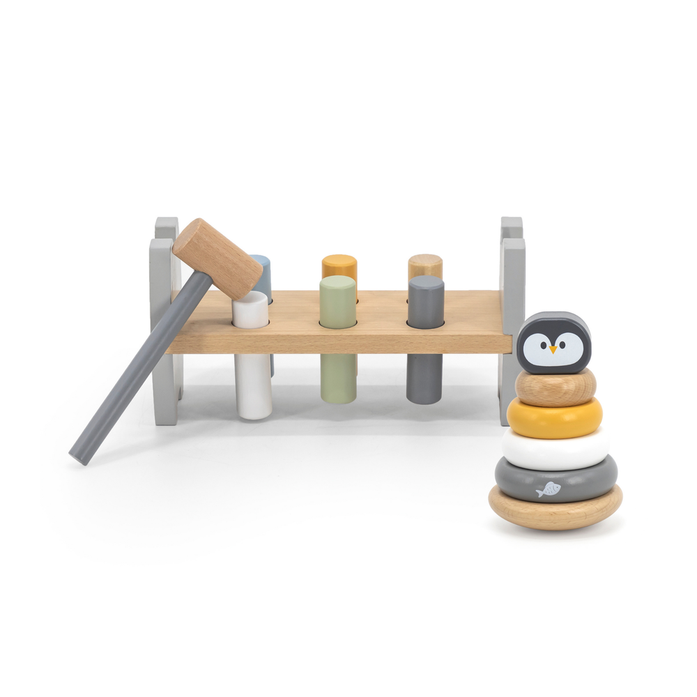Buy PolarB - 2-In-1 Penguin Stacker And Pounding Bench in UAE | Mumzworld