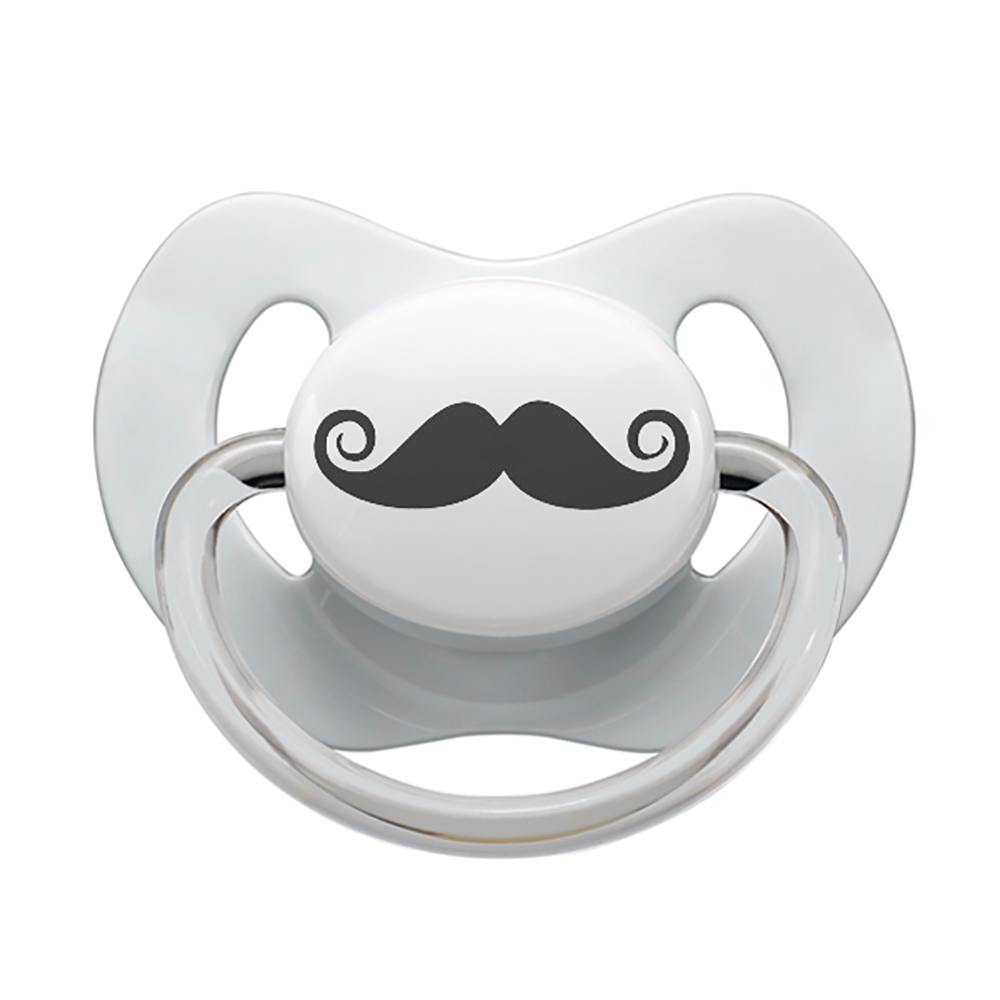 Buy Littlemico - Moustache Pacifier 5m+ - Grey in UAE | Mumzworld