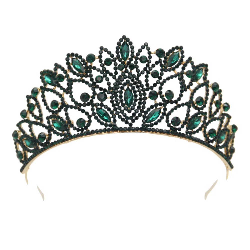 Buy D' Daniela - Ruslana Faux Stone Tiara Crown - Dark Green in UAE ...