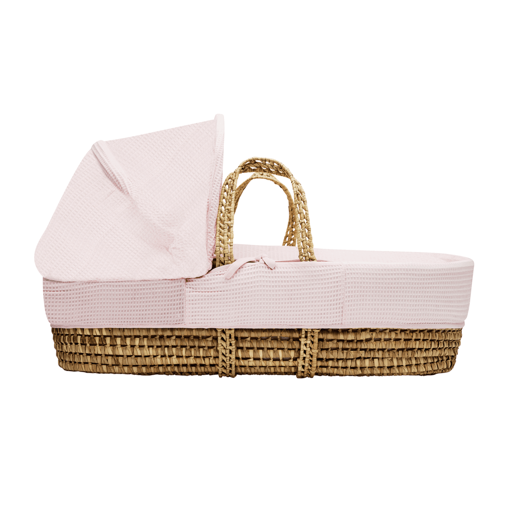 Buy Kinder Valley - Elegant Waffle Moses Basket - Pink in Oman | Mumzworld