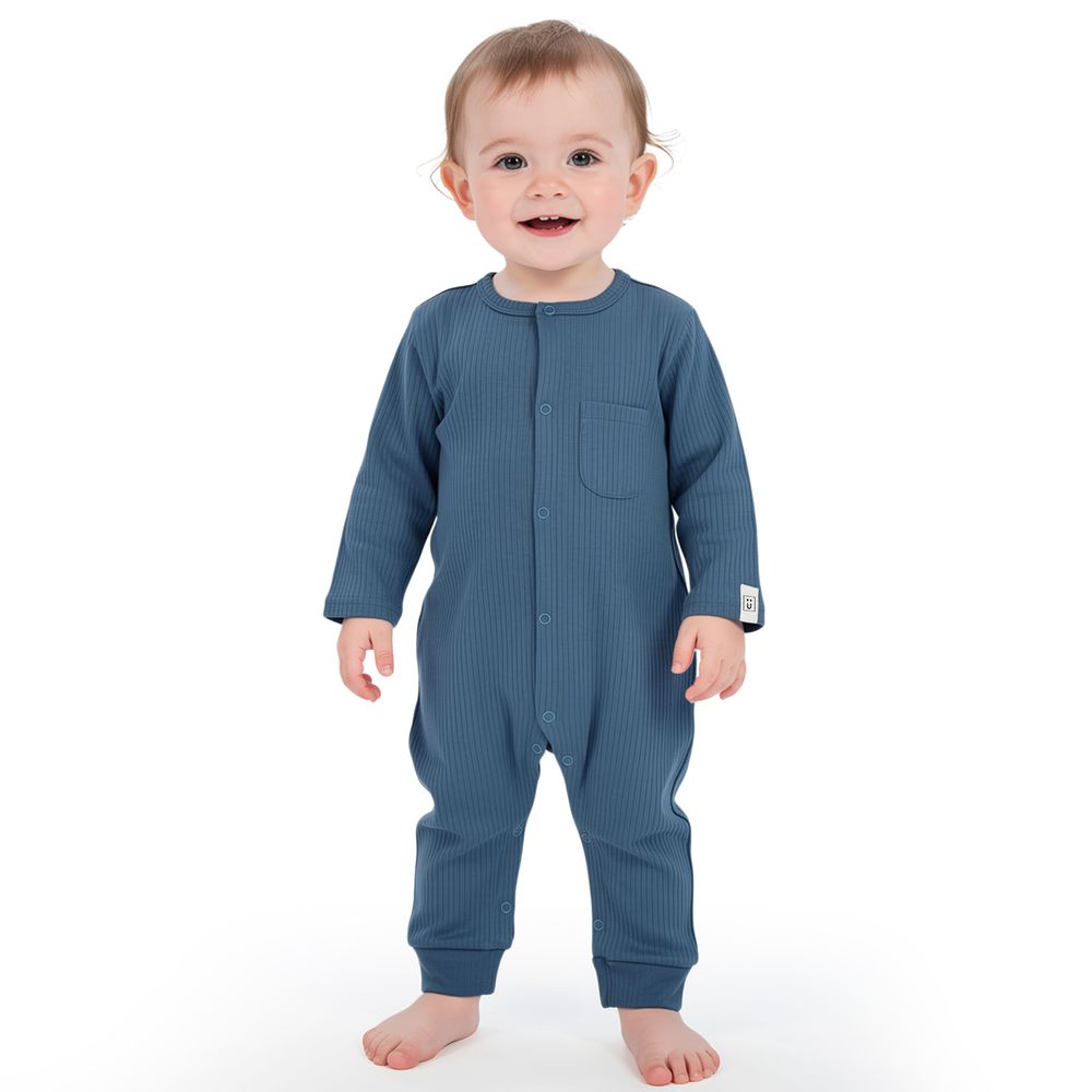Buy Babies Basic - Baby Ribbed Cotton Full Sleeves Sleepsuit in UAE ...