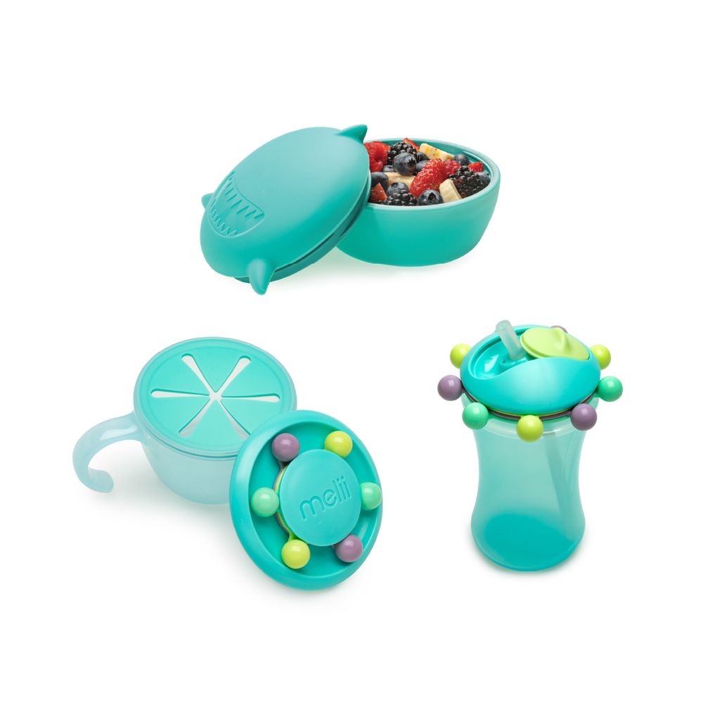 Buy Melii - Silicone Bowl With Lid 350ml + Abacus Snack Container With ...