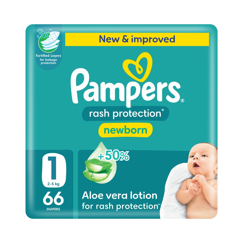Buy Pampers - Rash Protection Taped Diapers - Jumbo Pack - Size 1 - 2-5 ...
