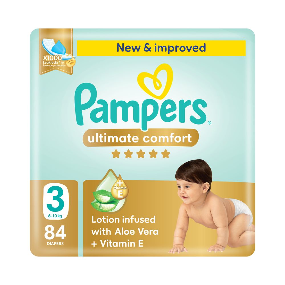 Buy Pampers - Ultimate Comfort Taped Diapers - Giant Pack - Size 3 - 6 ...