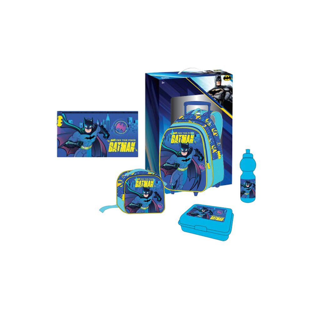 Buy Warner Bros - Batman Kids 5-in-1 Box Set W/ - Trolley School Bag ...