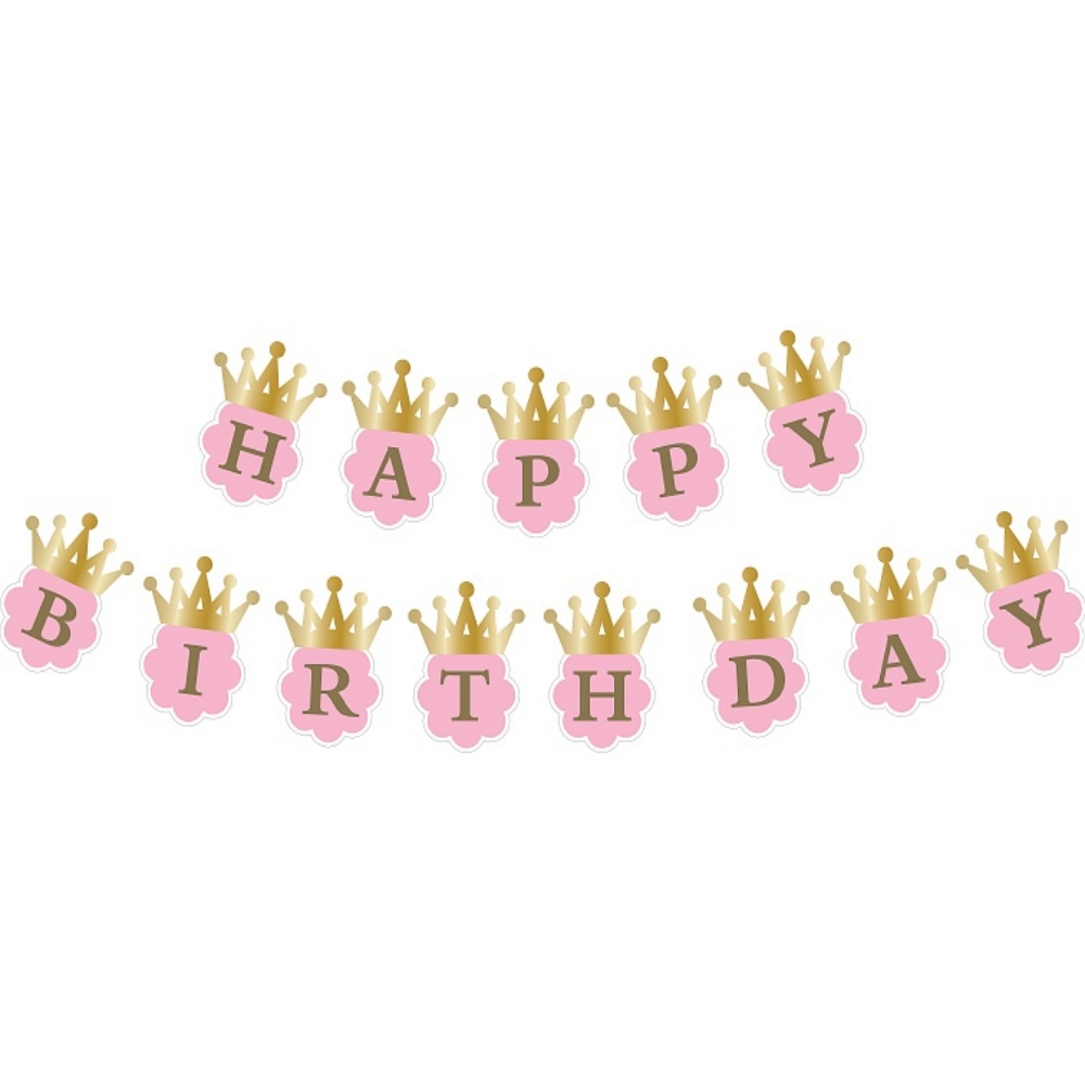 Buy Funfiniti - Princess Crown Happy Birthday Banner in Qatar | Mumzworld