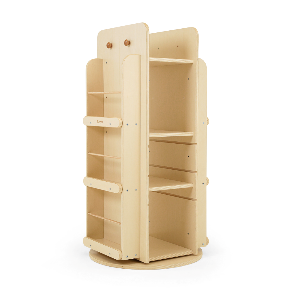 Buy Ezzro - Kids Rotating Library Bookshelf Organizer - Natural in UAE ...
