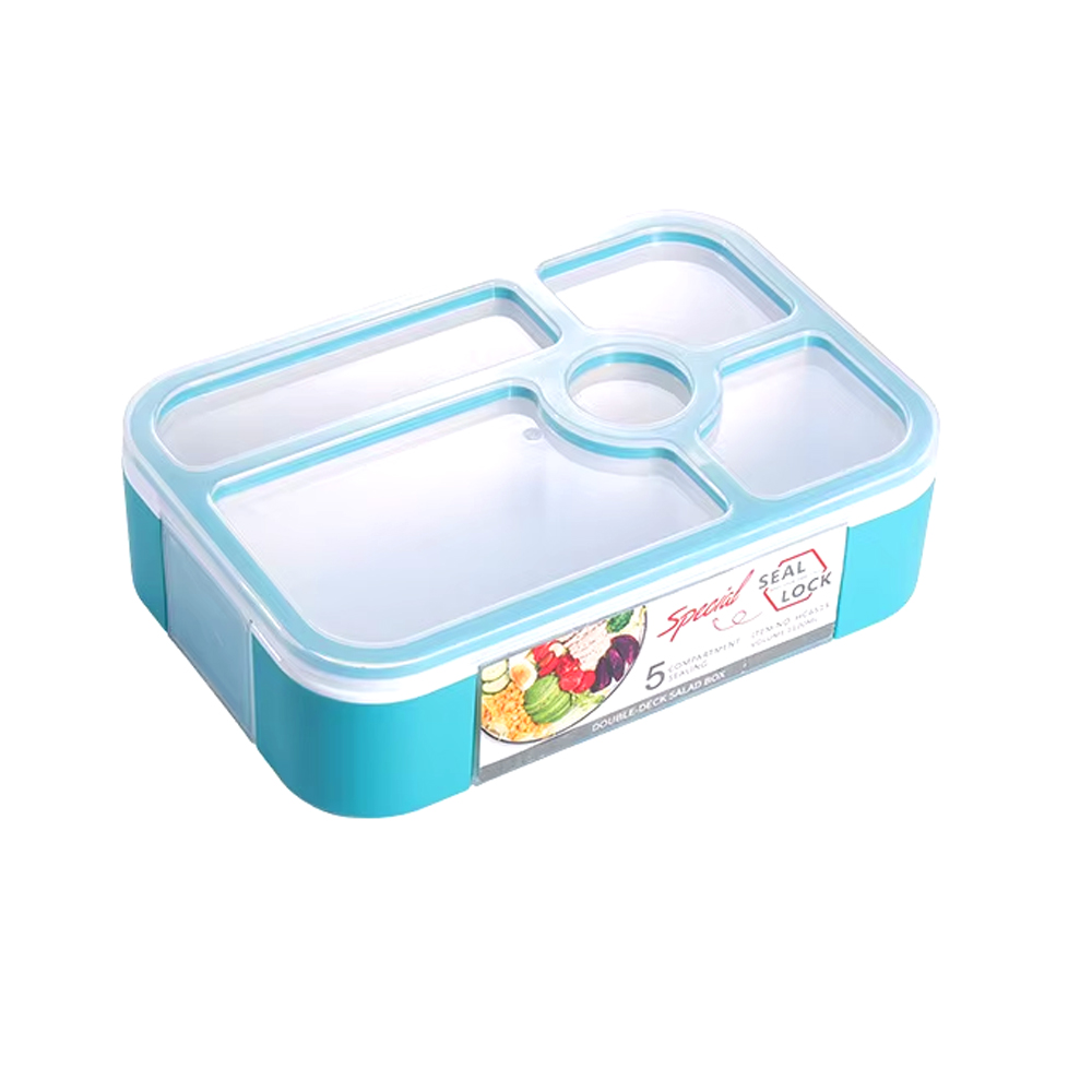 Buy Brain Giggles - Bento Lunch Box With 5 Compartments - Teal in UAE ...