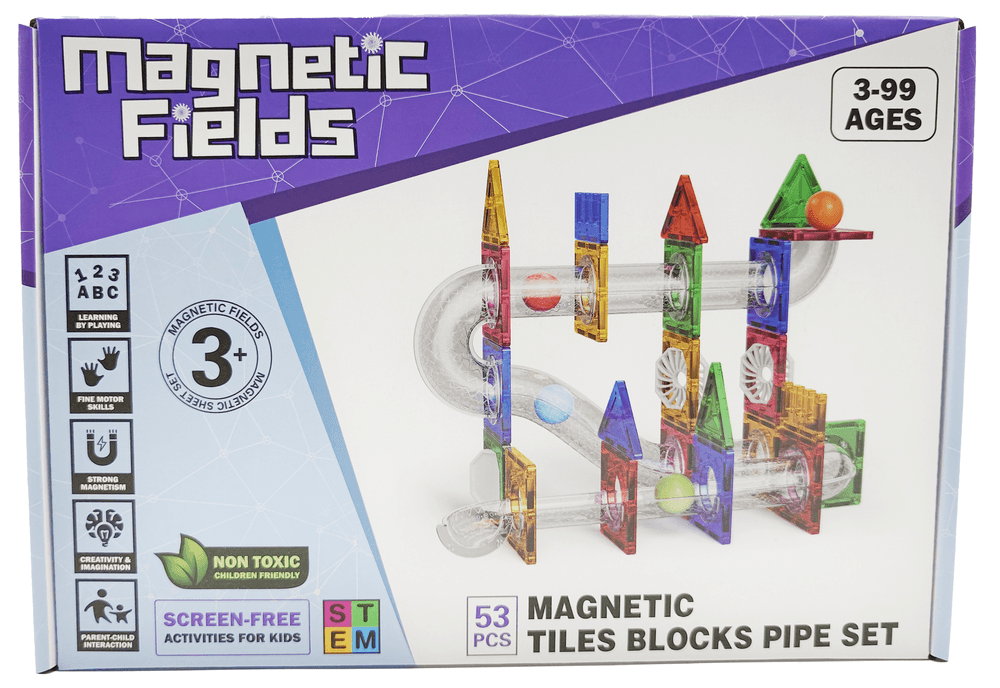 Buy Magnetic Fields - Magnetic Tiles Blocks Pipe Set - 53 Pcs in UAE ...