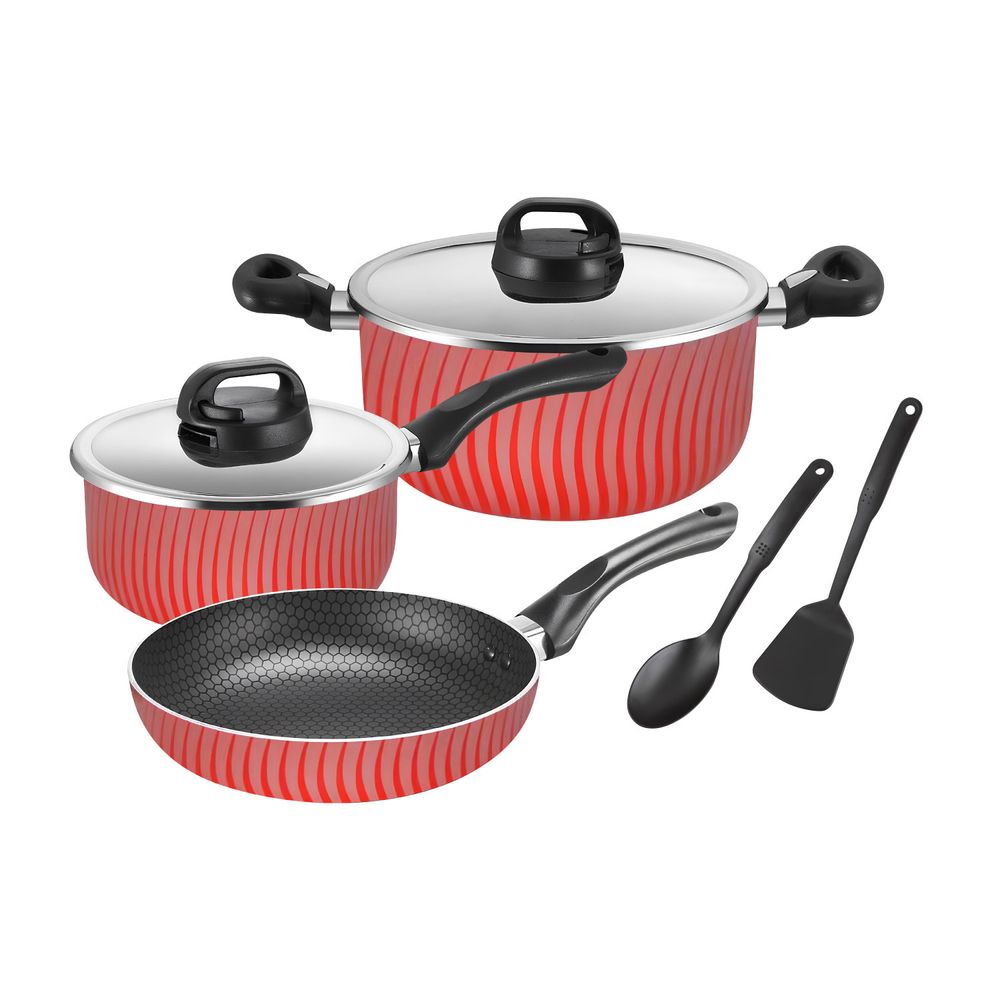 Buy Kitchen Master - Cookware Set - Red - 7 Pcs in UAE | Mumzworld