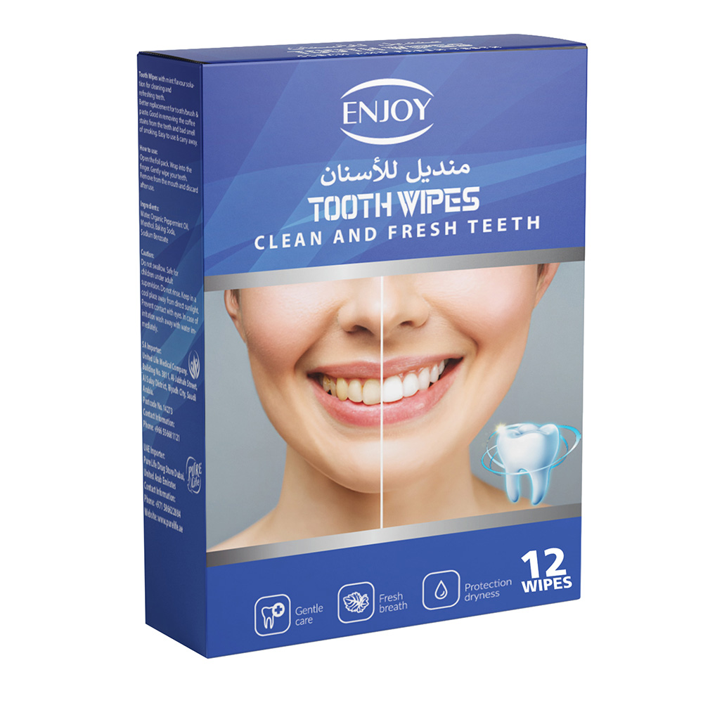 Buy Enjoy - Clean & Fresh Tooth Wipes - 12 Wipes in KSA | Mumzworld