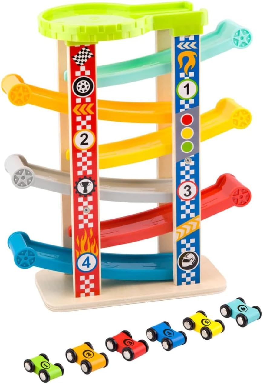 Buy TookyToy Large Sliding Car Tower - MultiColor in UAE | Mumzworld