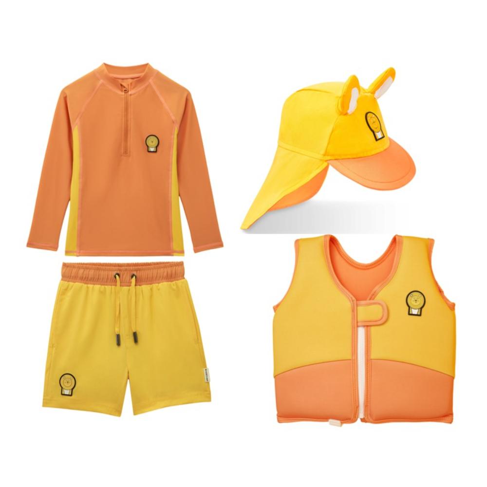 Buy ROARSOME - 4pc-Set - Kids Cub The Lion Swim Bundle - Yellow/Orange ...