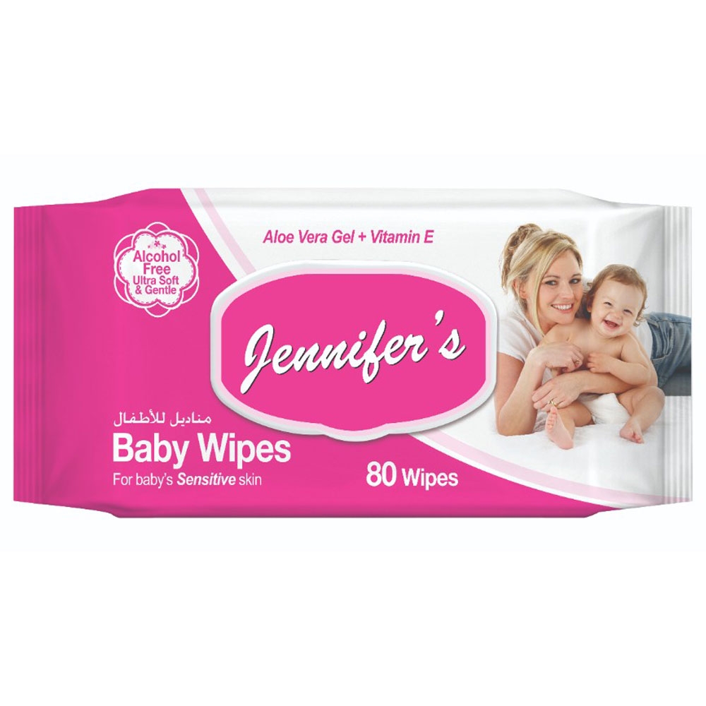 Jennifer's - Baby Wipes Alcohol Free, 80 Sheets | Buy at Best Price ...
