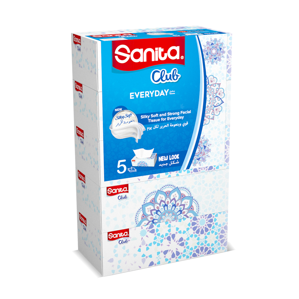 Buy Sanita Club - Facial Tissue 130s x 2ply - Pack Of 5 Boxes in Qatar ...