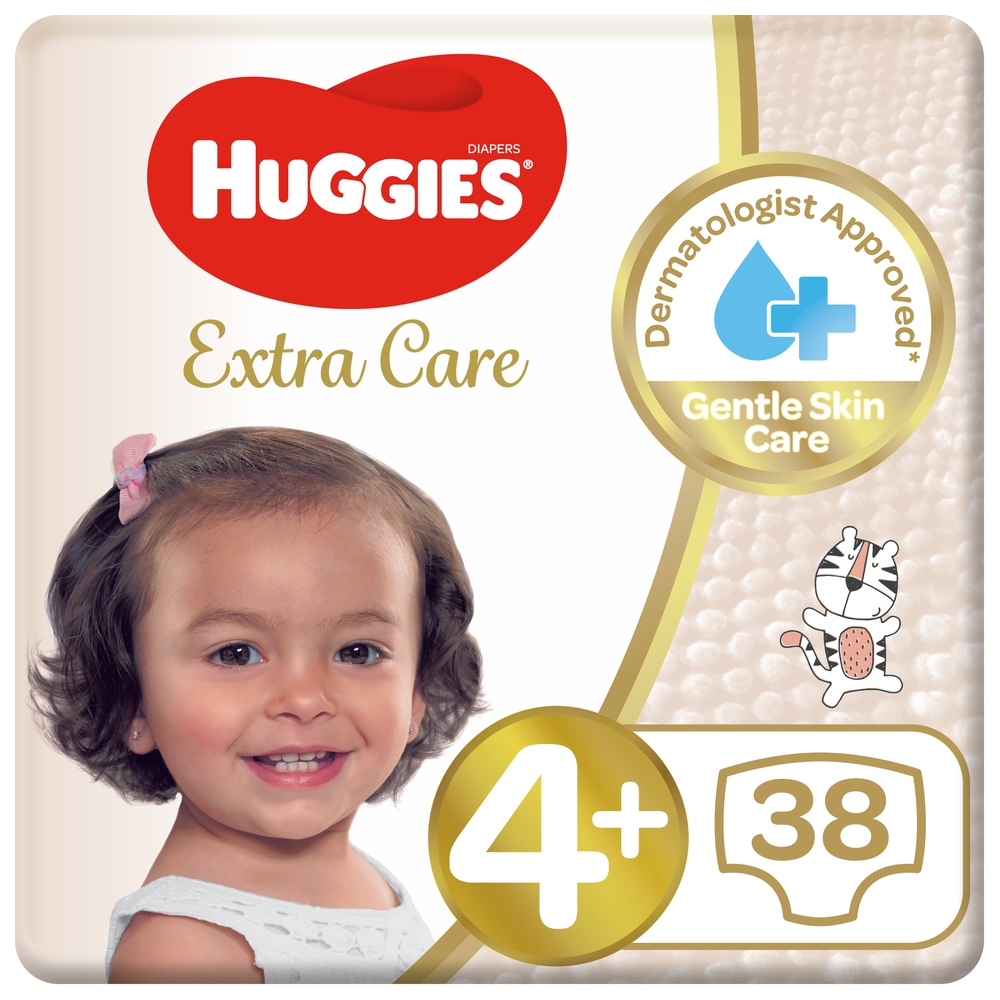 Huggies Extra Care Diapers Size 4+ Value Pack 10-16 kg, 38 Pcs | Buy at ...