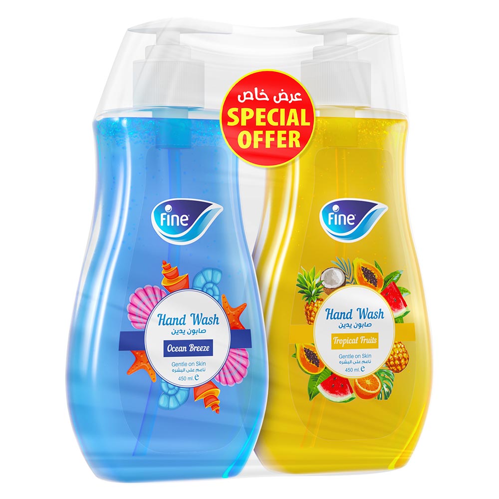 Buy Fine - Liquid Hand Wash - Ocean Breeze And Tropical Fruits - 450 ml ...