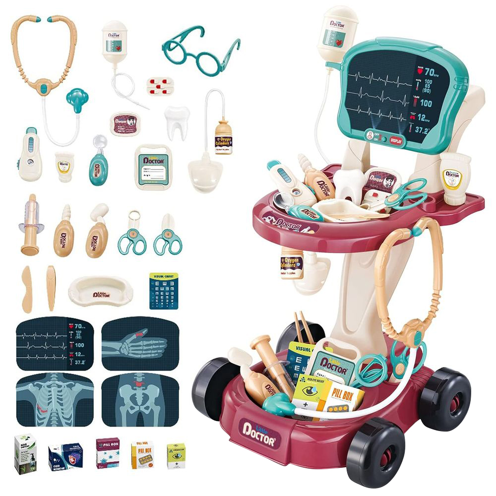 Buy Little Angel Kids Toys Doctor Trolley Set With Medical Tools in UAE ...