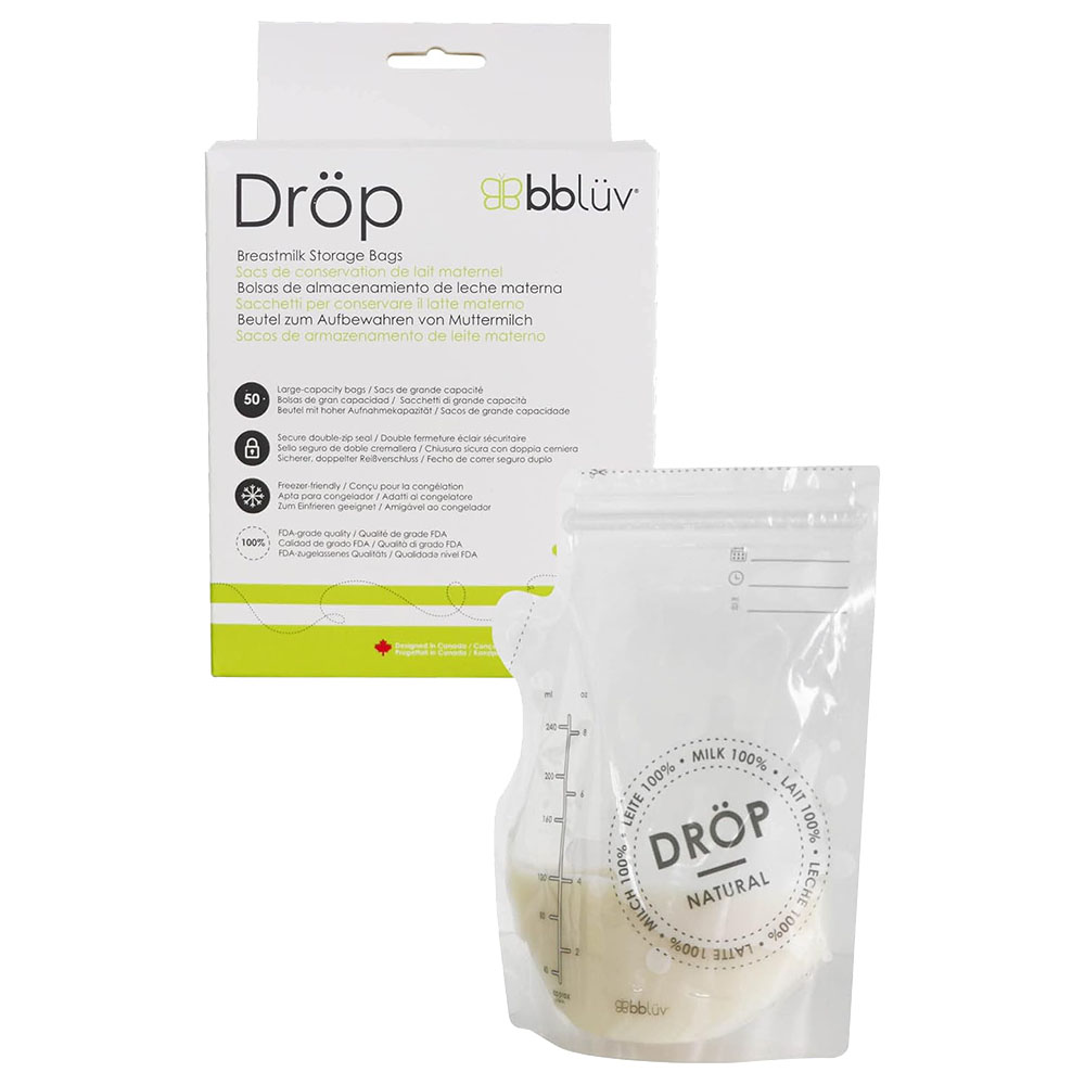 Buy Bbluv - Drop Breastmilk Storage Bags - Clear - 240 ml - Pack of 50 ...