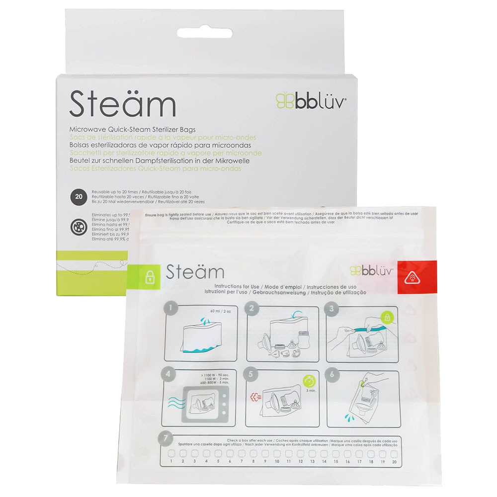 Buy Bbluv - Microwave Quick Steam Sterilizer Bags - Clear - 60 ml ...