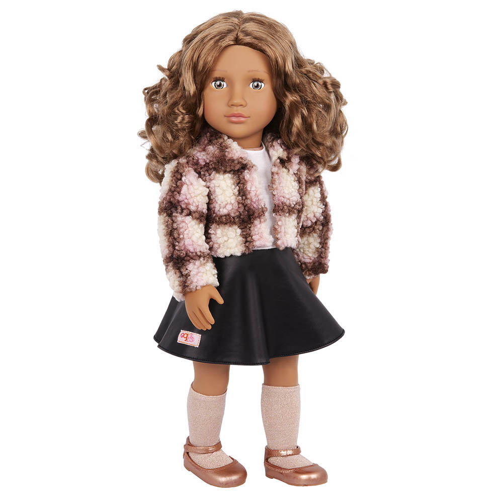 Buy Our Generation - Ana Doll With Plaid Shacket And Leatherette Skirt ...