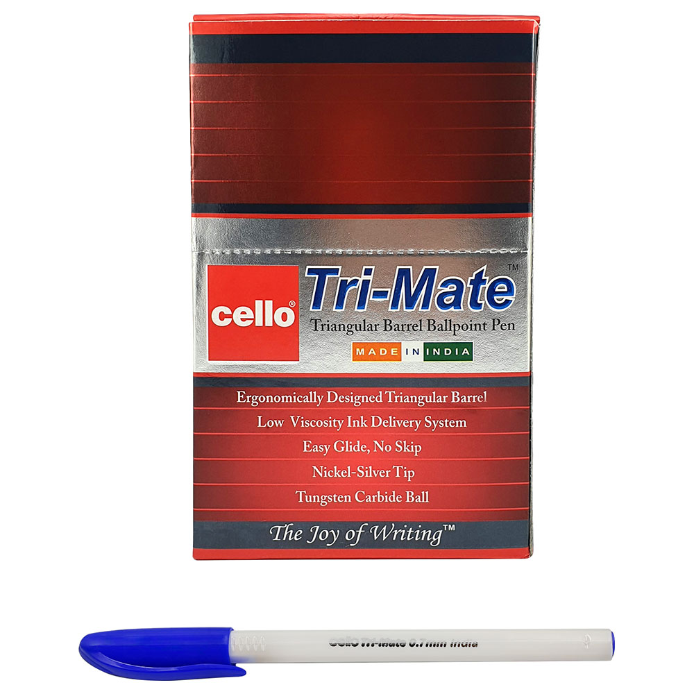 Buy Cello - Tri-Mate Ballpoint Pen - Blue - 0.7 mm - 50pcs in UAE ...