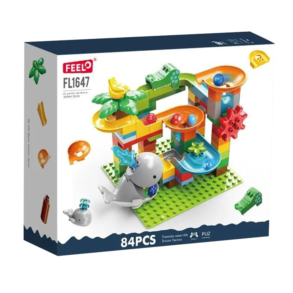 Buy Feelo - Whale Slide Building Blocks Set - 84 Pcs in UAE | Mumzworld