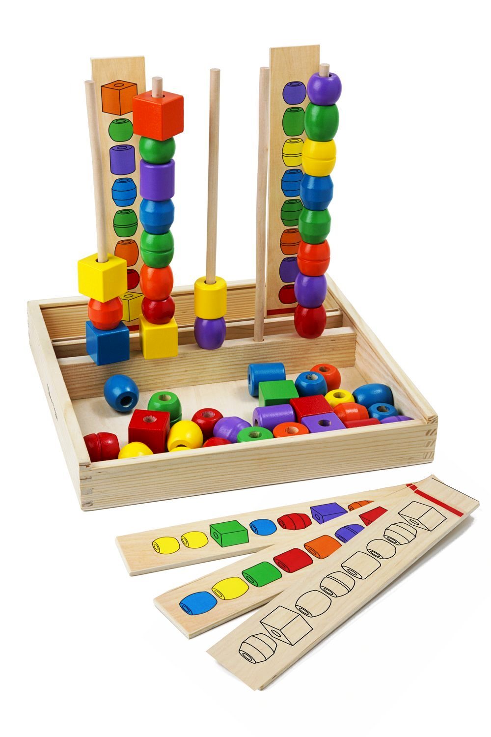 Buy Melissa & Doug Bead Sequencing Set - Pack Of 45 Wooden Beads ...
