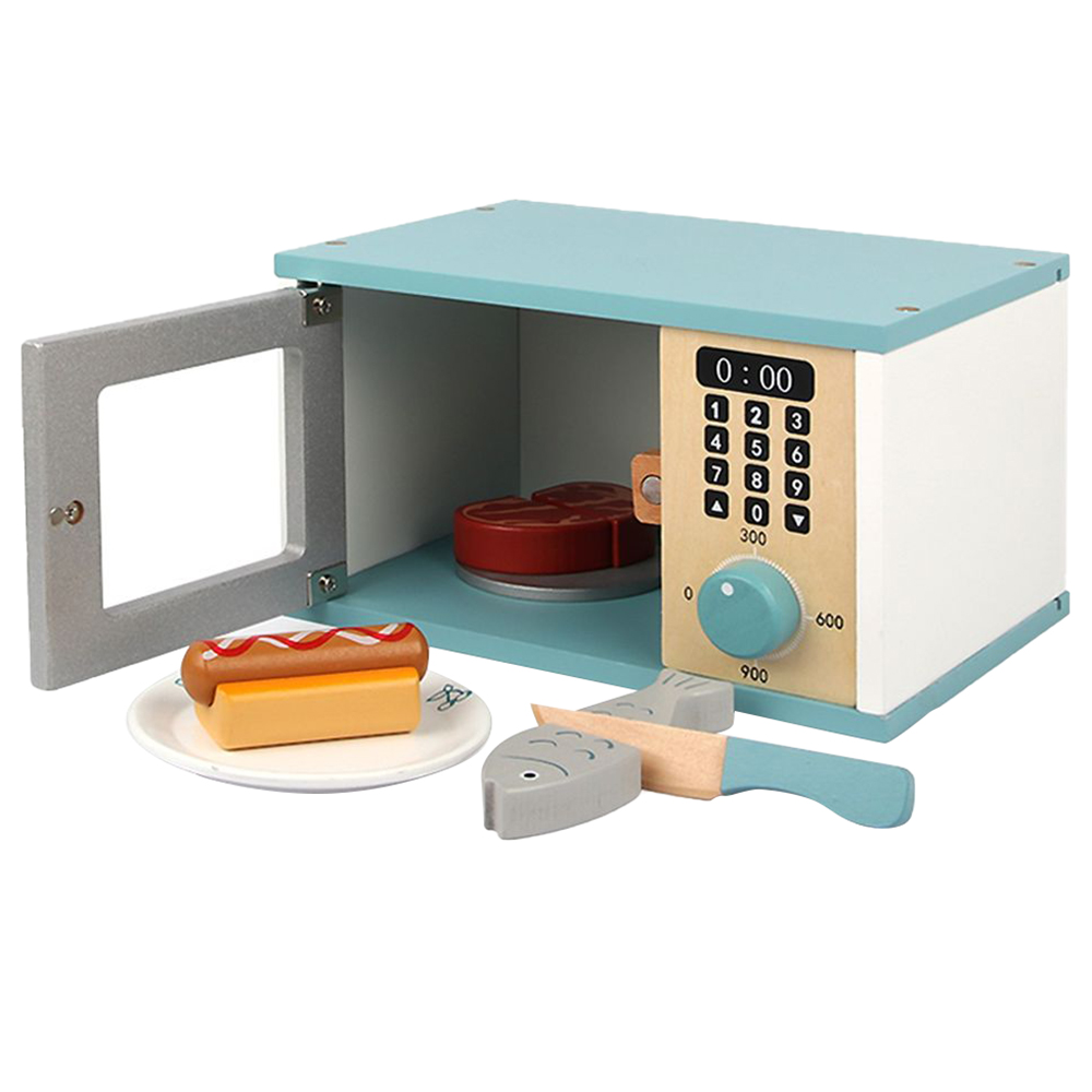 Buy Little Angel Kids Wooden Microwave Toy Pretend Play Set in UAE ...