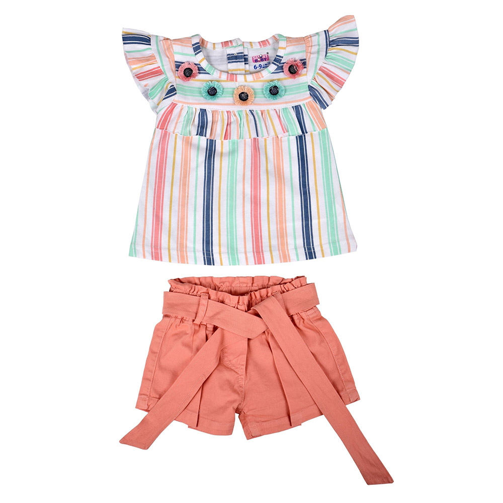 Buy Smart Baby - 2pc-Set - Baby Girl Top w/ Shorts - White Online ...