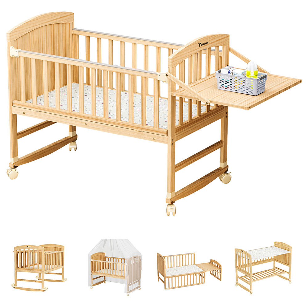 Buy Teknum 7-in-1 Convertible Kids Bed & Bedside Crib with Mattress ...