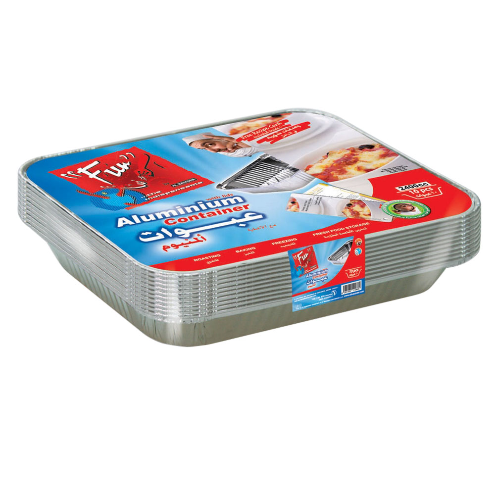 Buy Fun - Indispensable Aluminium Containers With Lids 2400 cc Pack Of ...