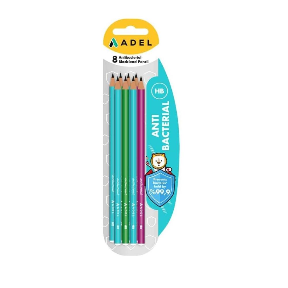 Buy Adel - Antibacterial Pencil Blister Pack - 8pcs (Pencil colors may ...