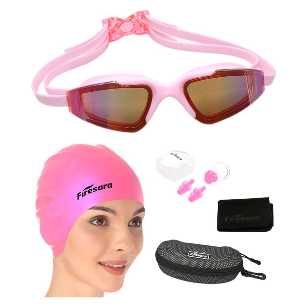 Buy Firesara - 3D Swim Cap & Goggles - Pink in KSA | Mumzworld