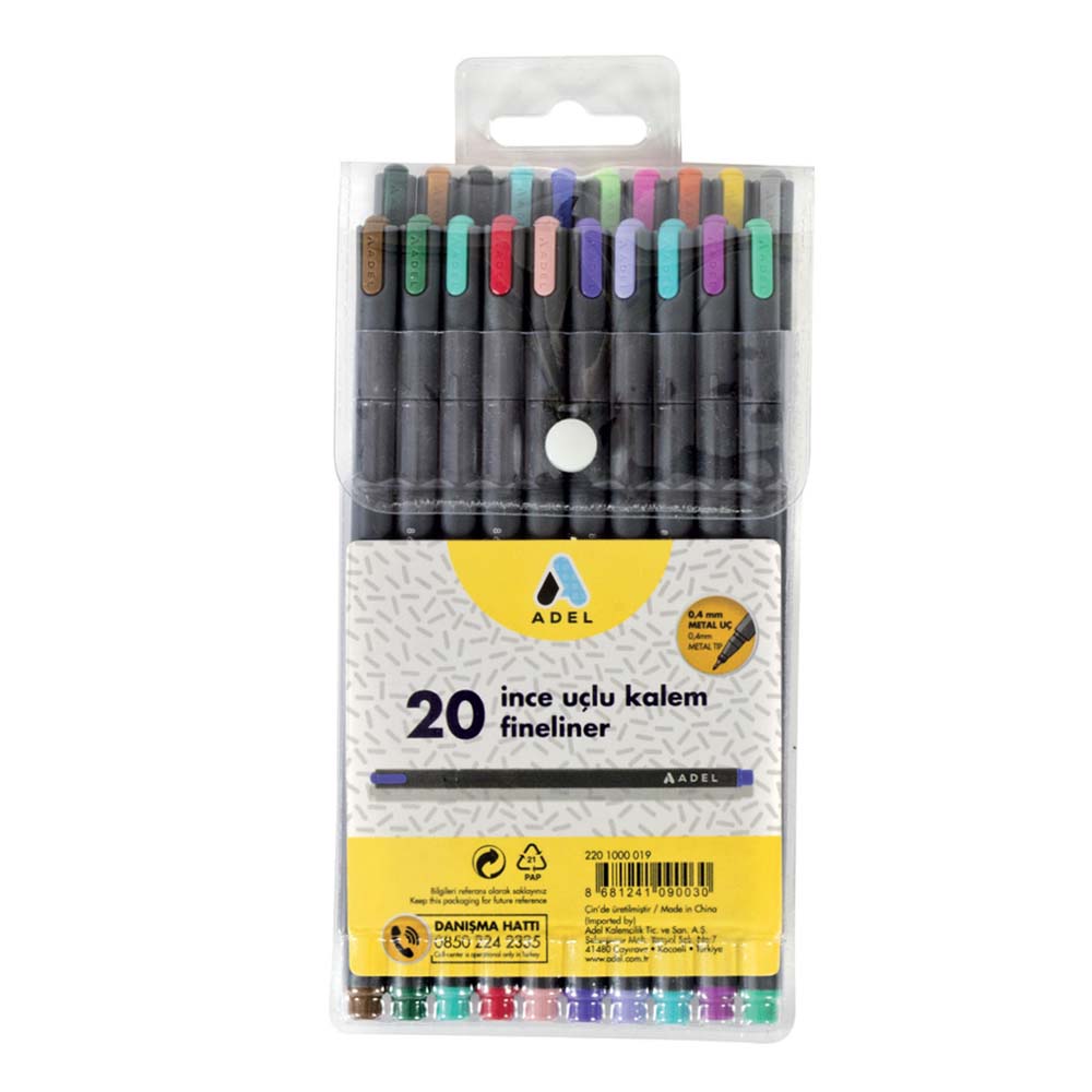 Adel - Fineliner 20 Color Blister Pack