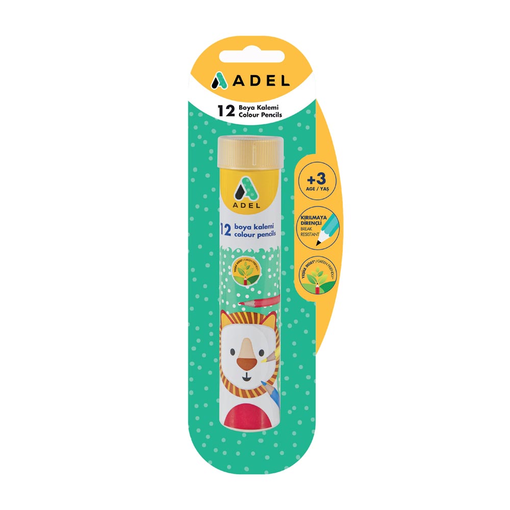 Buy Adel - Coloured Pencils 12 Color Blister Pack in UAE | Mumzworld