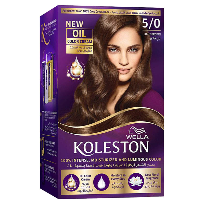 Wella - Koleston Permanent Color Cream Kit 5/0 Light Brown | Buy at Best Price from Mumzworld