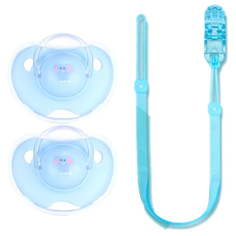 Buy Luqu - Baby Pacifier - 2pcs with Silicone Pacifier Chain - Blue in ...