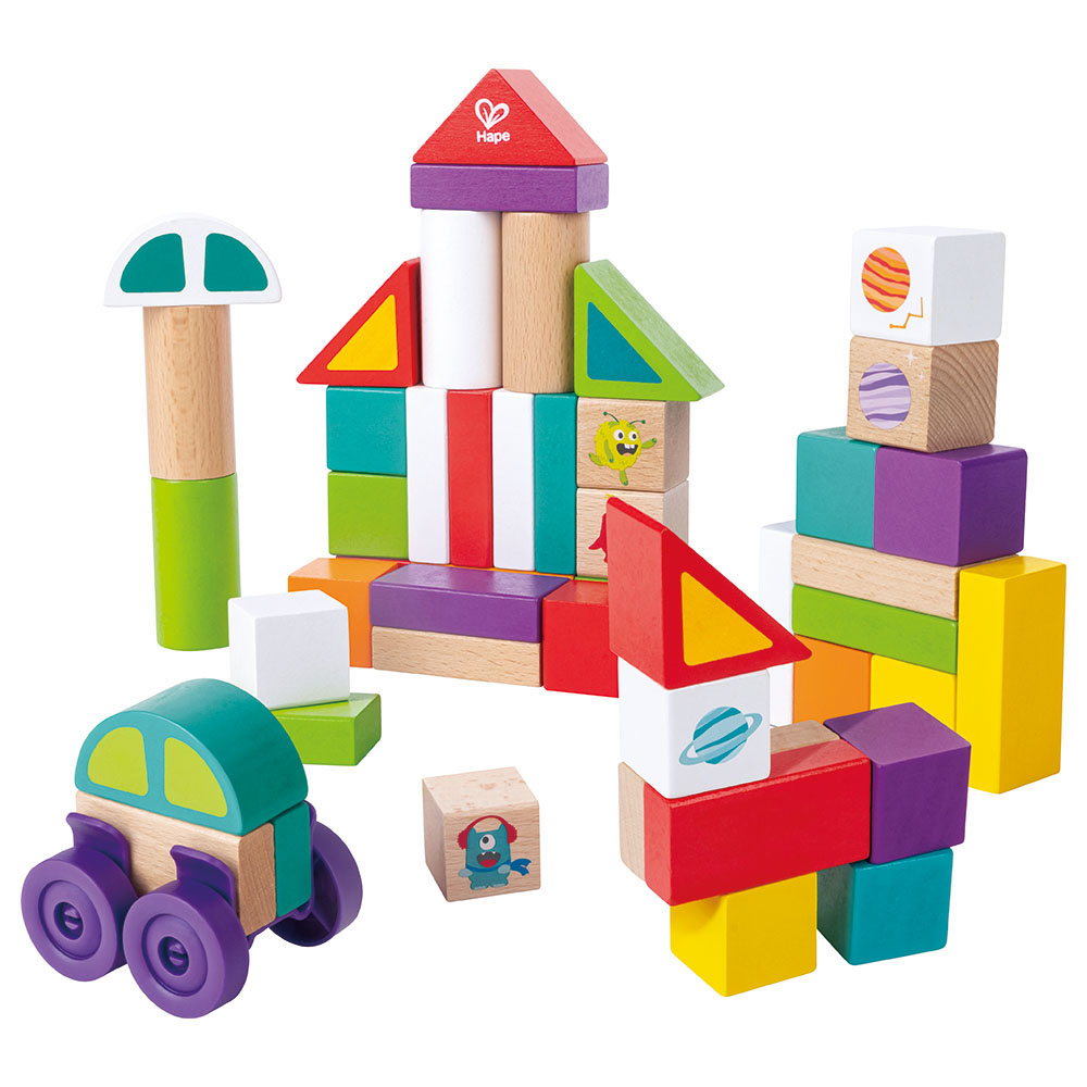 Hape Space Monster Wooden Stacking Block Set 54pcs