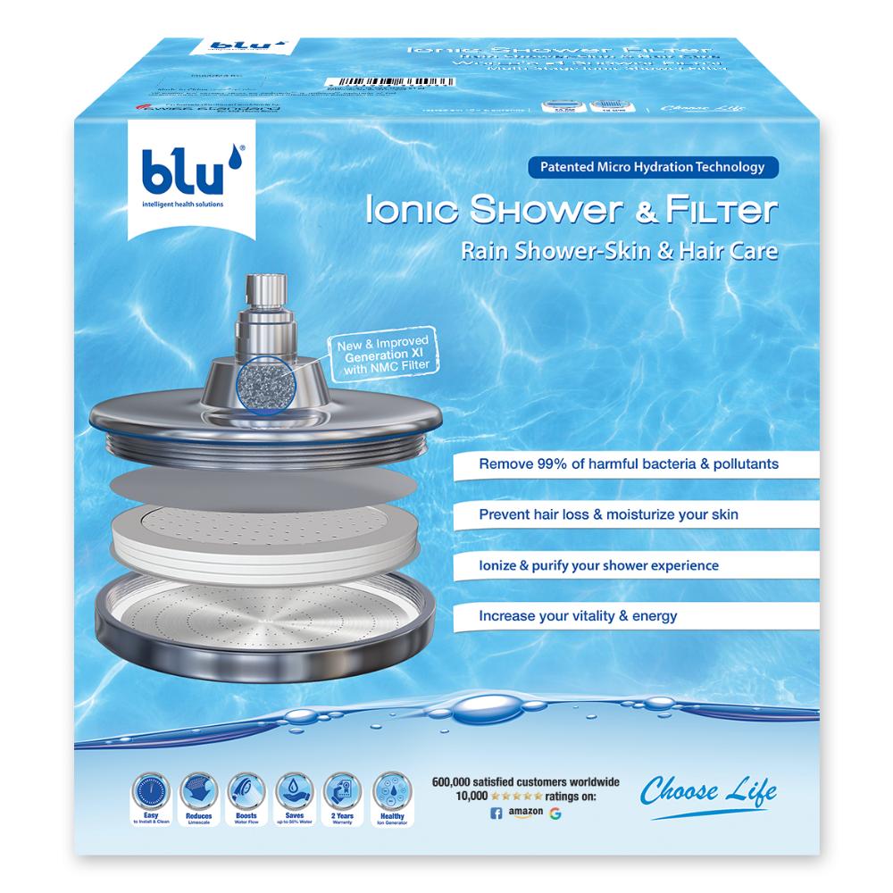Buy Blu - Ionic Shower Filter - Immune System Booster Rain Shower in ...