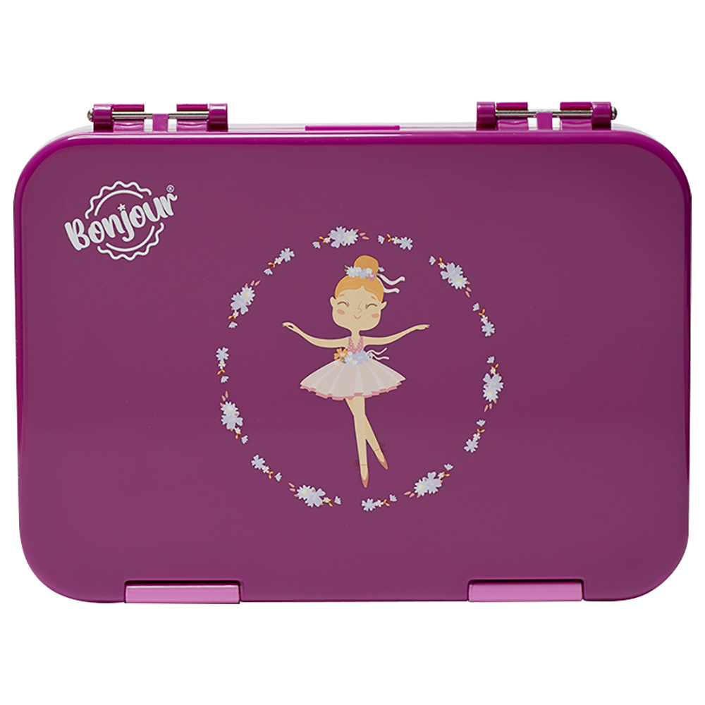 Buy Bonjour - Dual Clip 4/6 Compartment Bento Snack Box - Pink ...