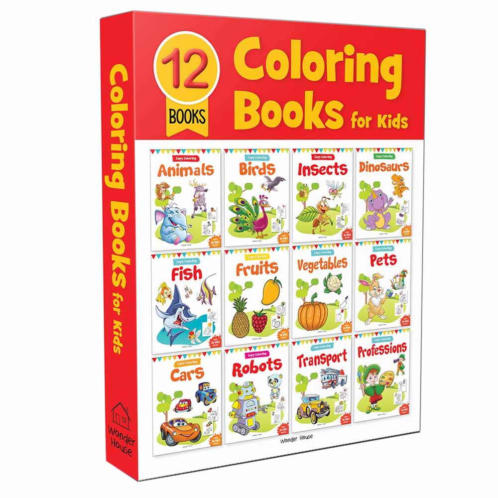 Colouring Books Boxset: Pack of 12 Copy Colour Books For Children