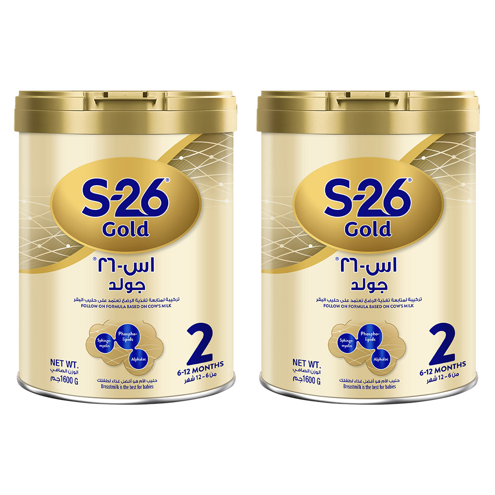 Buy S26 - Gold Stage 2 Milk Formula - 1.6 kg - Pack of 2 Online | Mumzworld